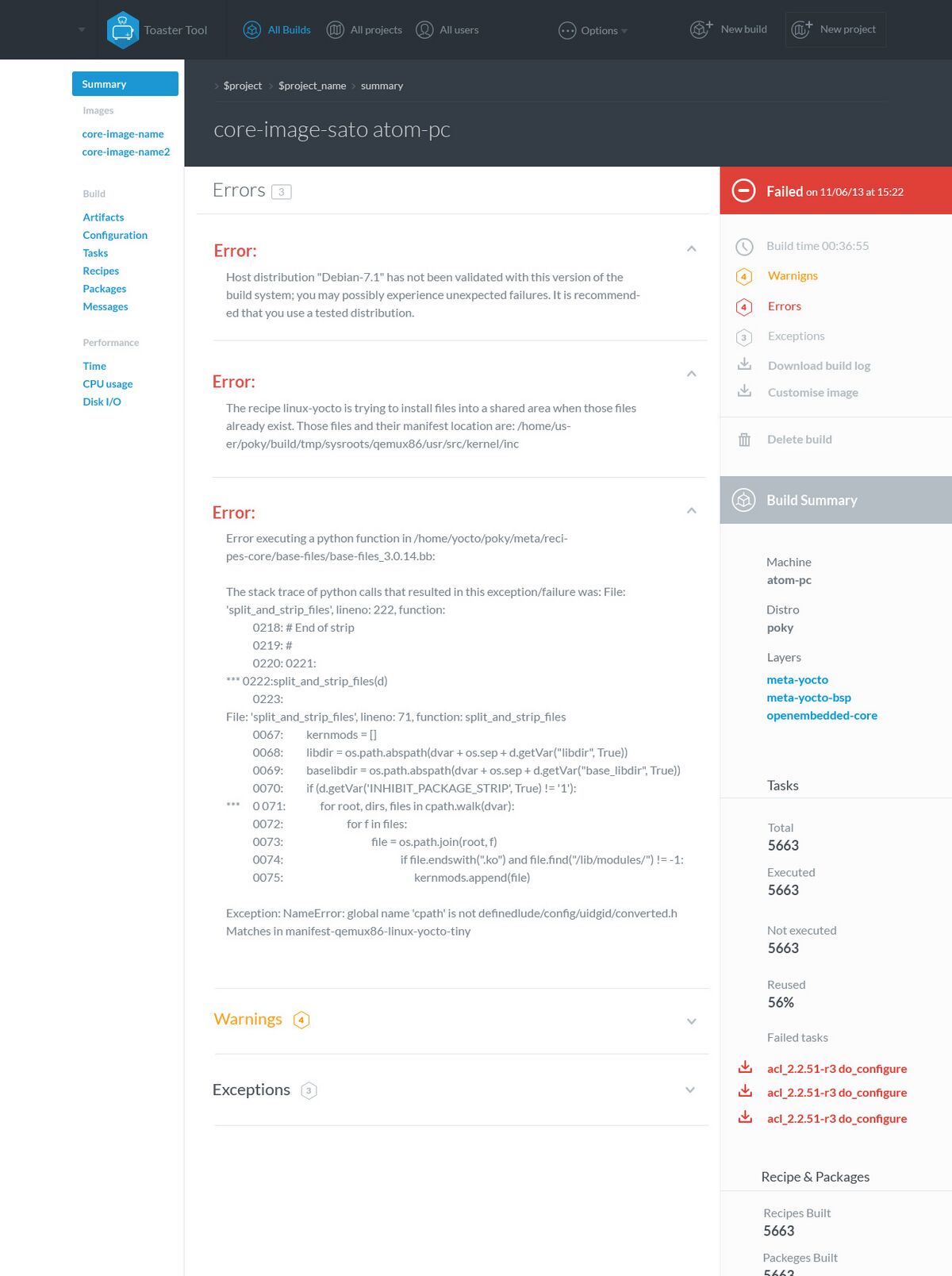Toaster 1.9 design - Yocto Project